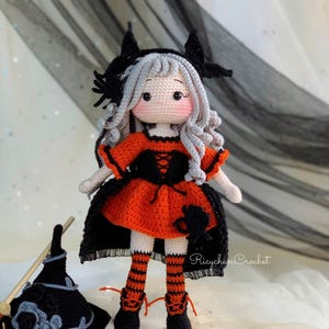 Halloween Crochet Pattern: Twinkle Hex Witch Amigurumi Doll (PDF ...