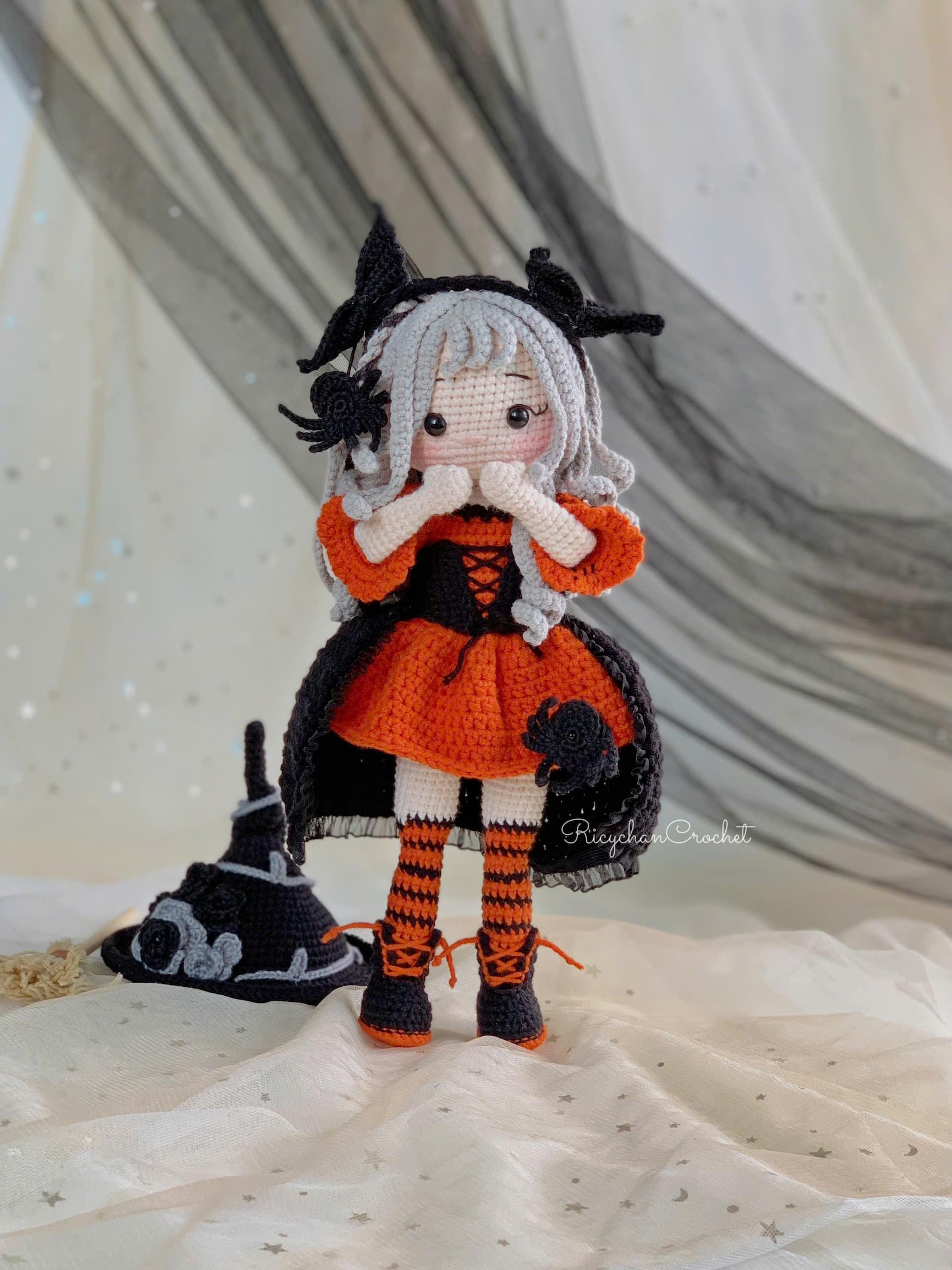 Halloween Crochet Pattern: Twinkle Hex Witch Amigurumi Doll (PDF ...