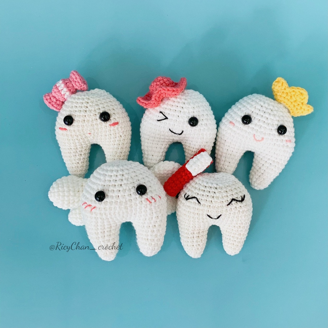CROCHET PATTERN: Bundle of 5 Items - Tooth Crochet Pattern - Tooth ...
