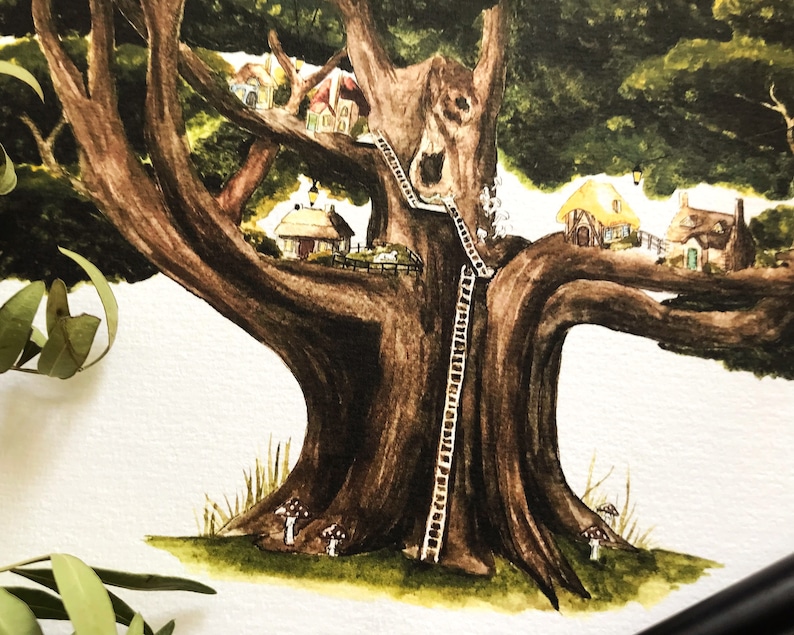 Faerie Tree High Quality Art Print, Copy of Watercolor Illustration ...