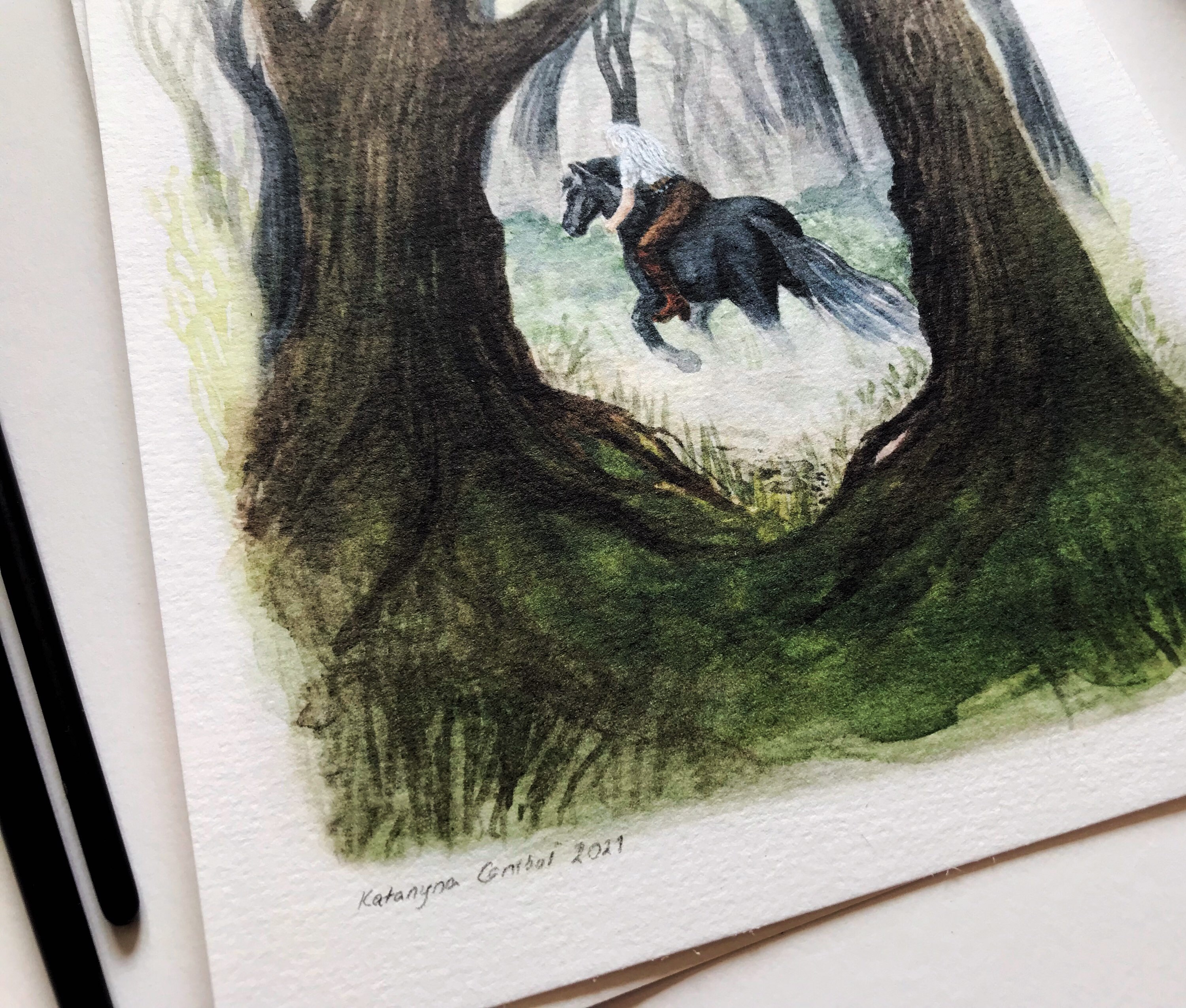 Witcher Watercolor Art Print, Pagan Home Decor, Witchy Illustration ...