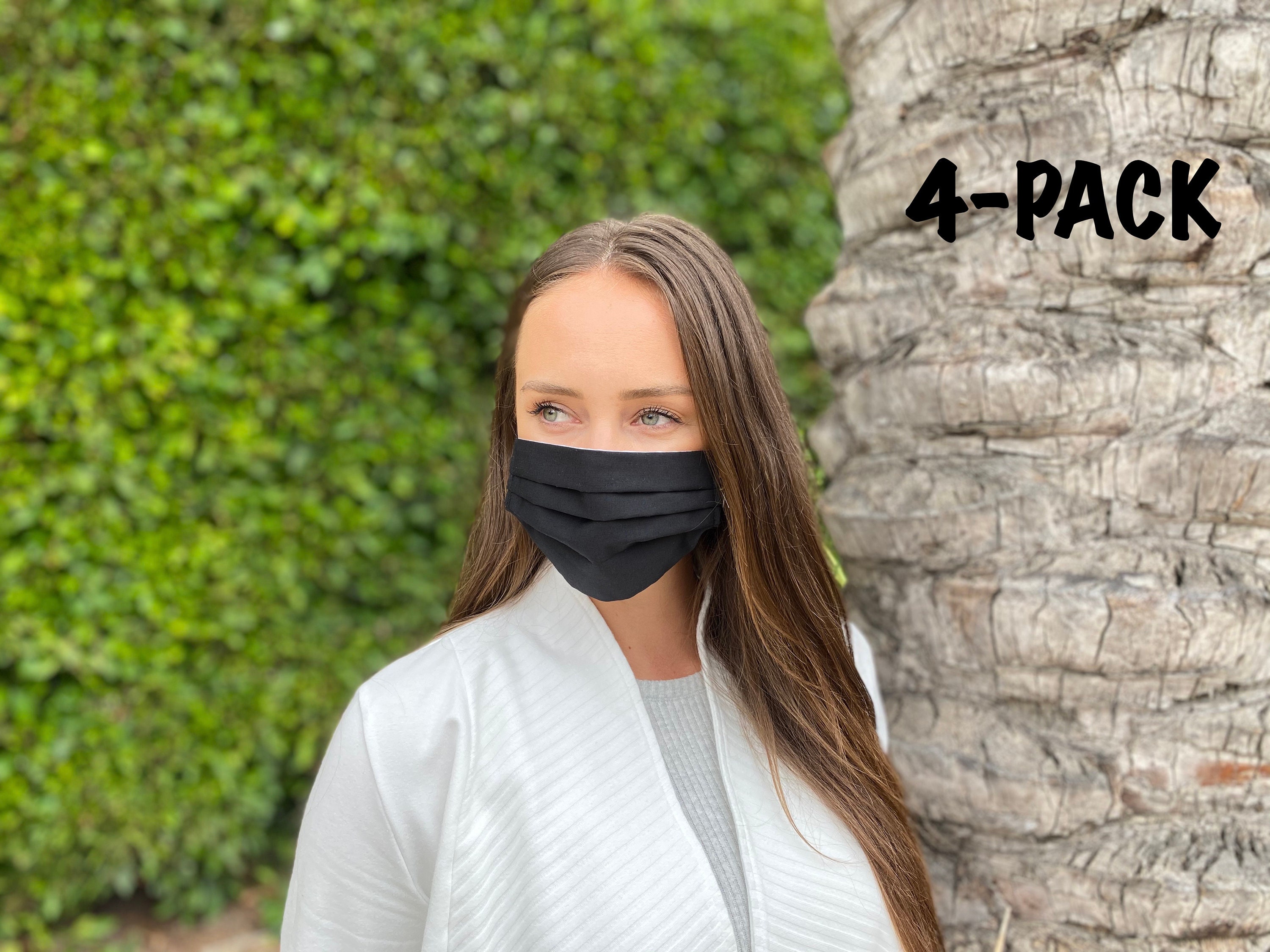 4-PACK Face Mask 3 Layers With Filter Washable Reusable Same Day ...