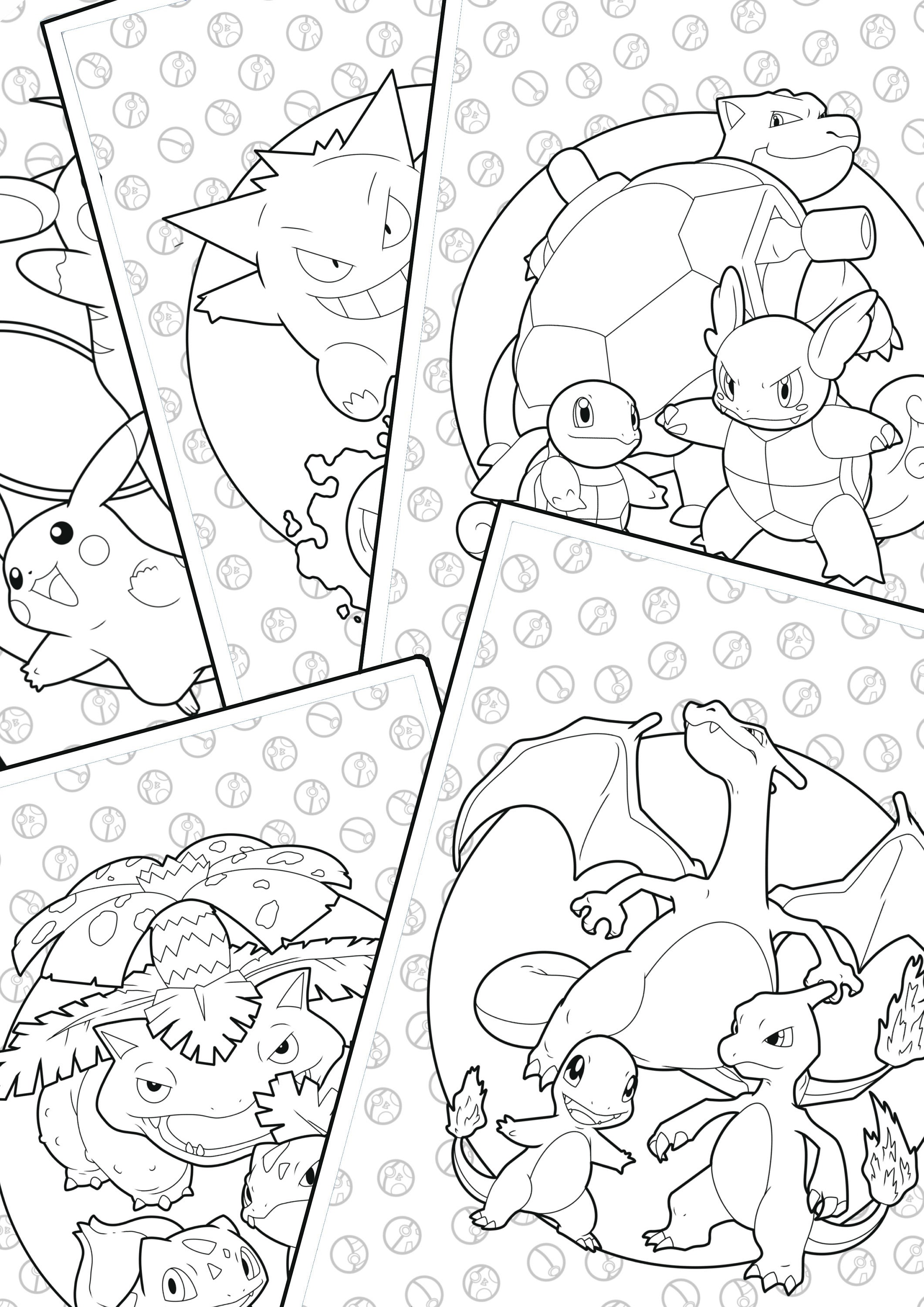 Pokemon Bundle X5 Colouring Pages - Etsy