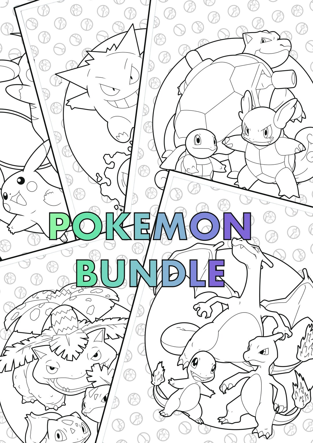 Pokemon Bundle - X5 Colouring Pages - Etsy
