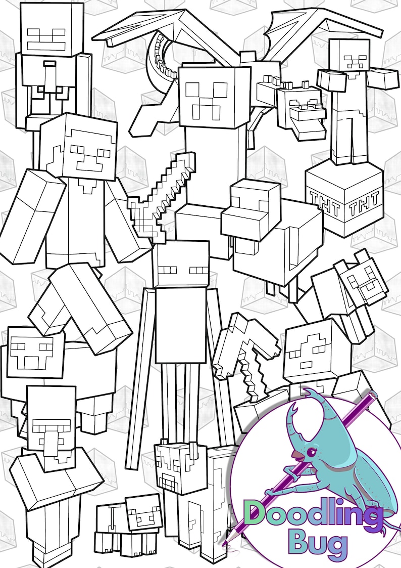 Minecraft Digital Colouring Page - Etsy