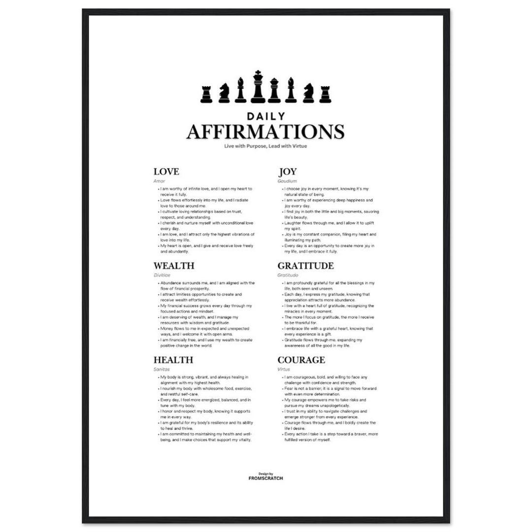 Daily Affirmations Classic Semi-glossy Paper Framed Poster - Etsy