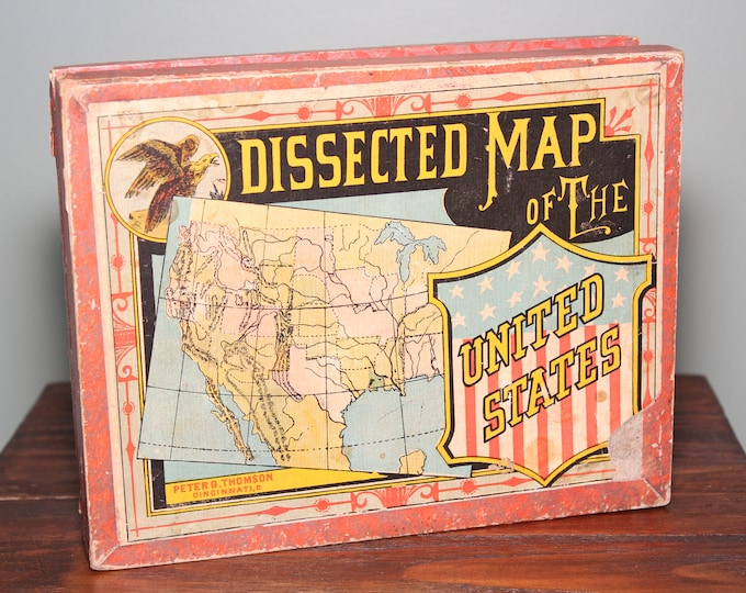 Late 1880’s Dissected Map of United States Box/puzzle/paper Map - Etsy