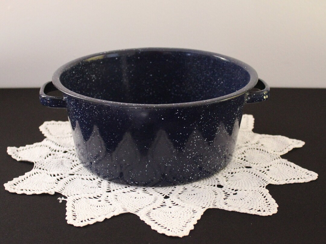 Blue Speckled Graniteware Pan - Etsy