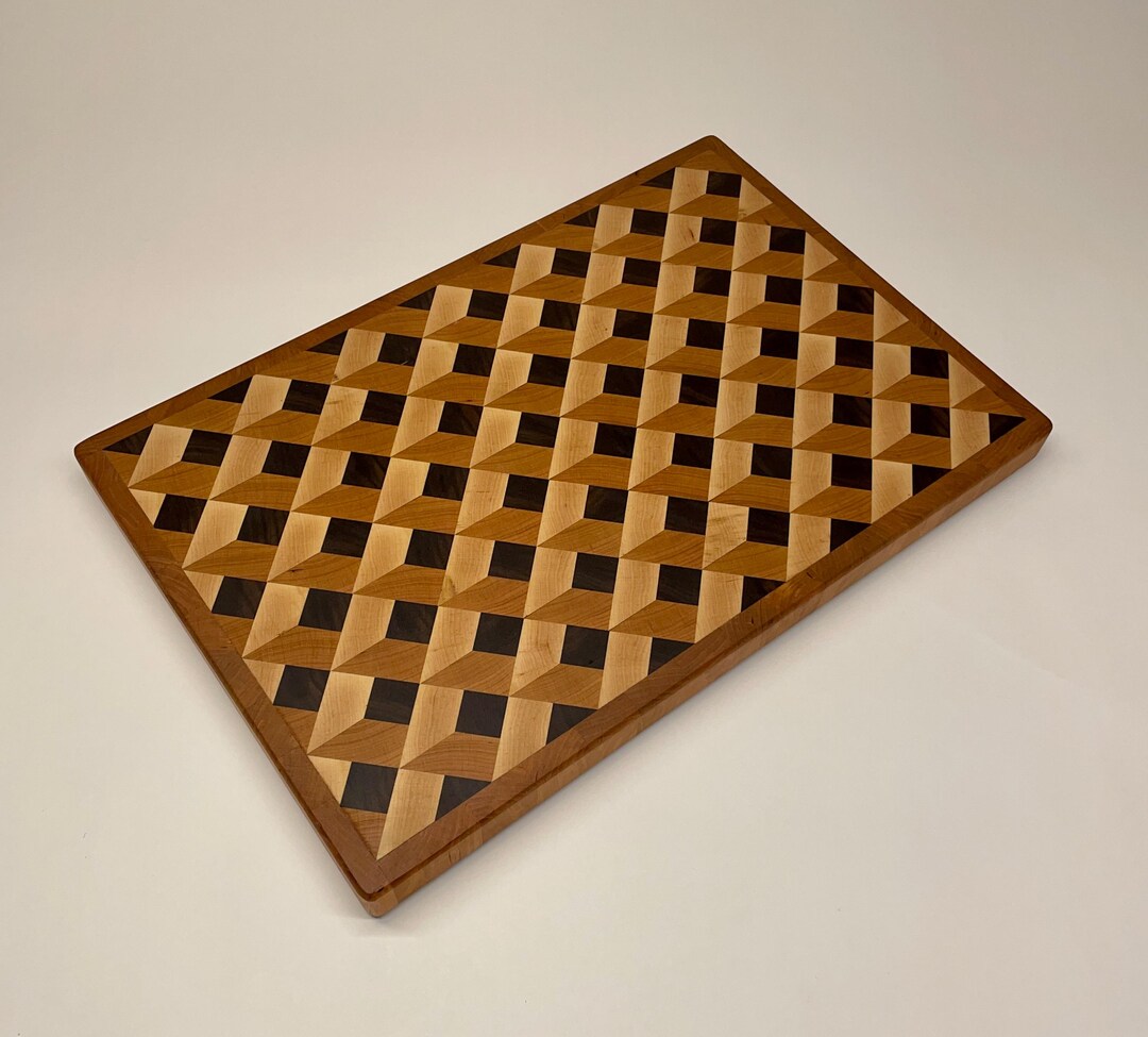 End Grain Cutting Board, 3D, Large Size, diagonal Waffle Design - Etsy