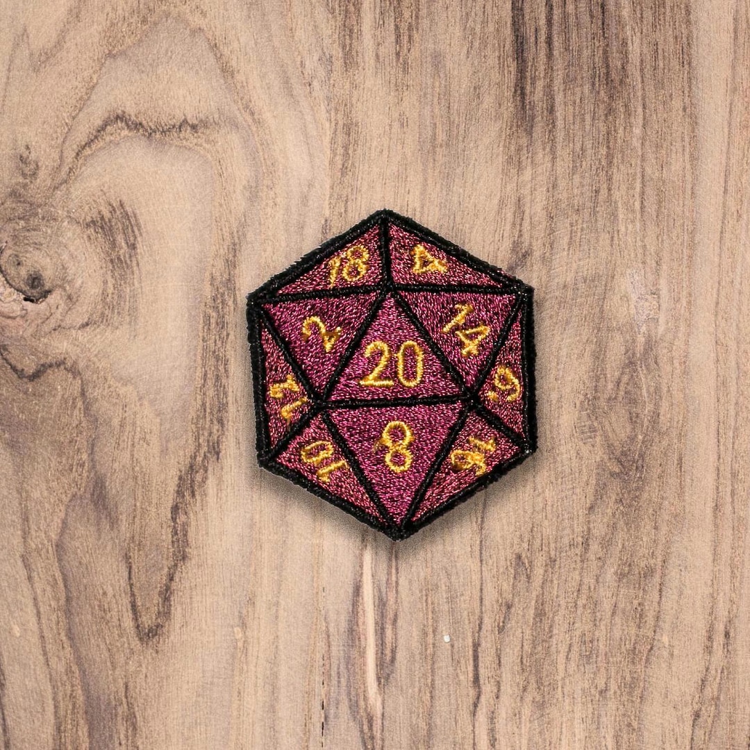 D20 Embroidered Patch - D&D Dice Iron-on/sew-on - Etsy