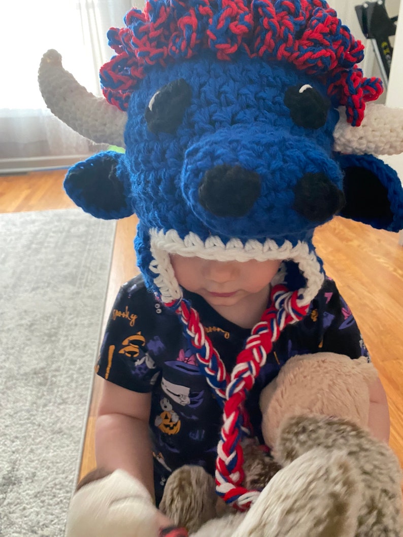 Buffalo Crochet Winter Hat Child/adult - Etsy