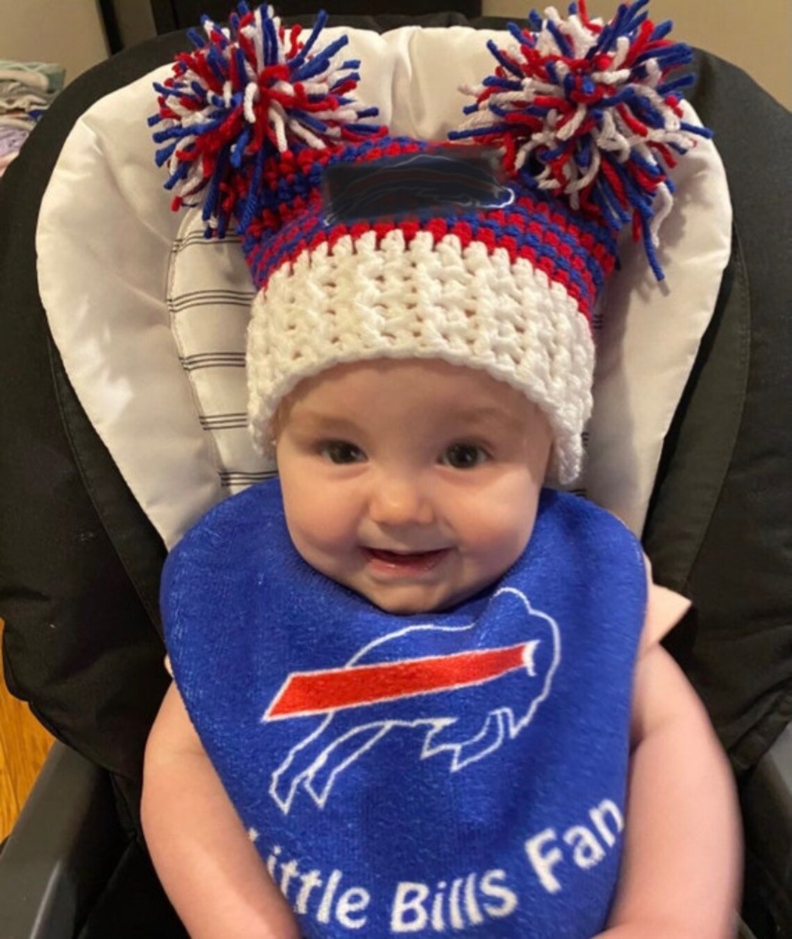 Buffalo Two Pom Crochet Baby Hat - Etsy