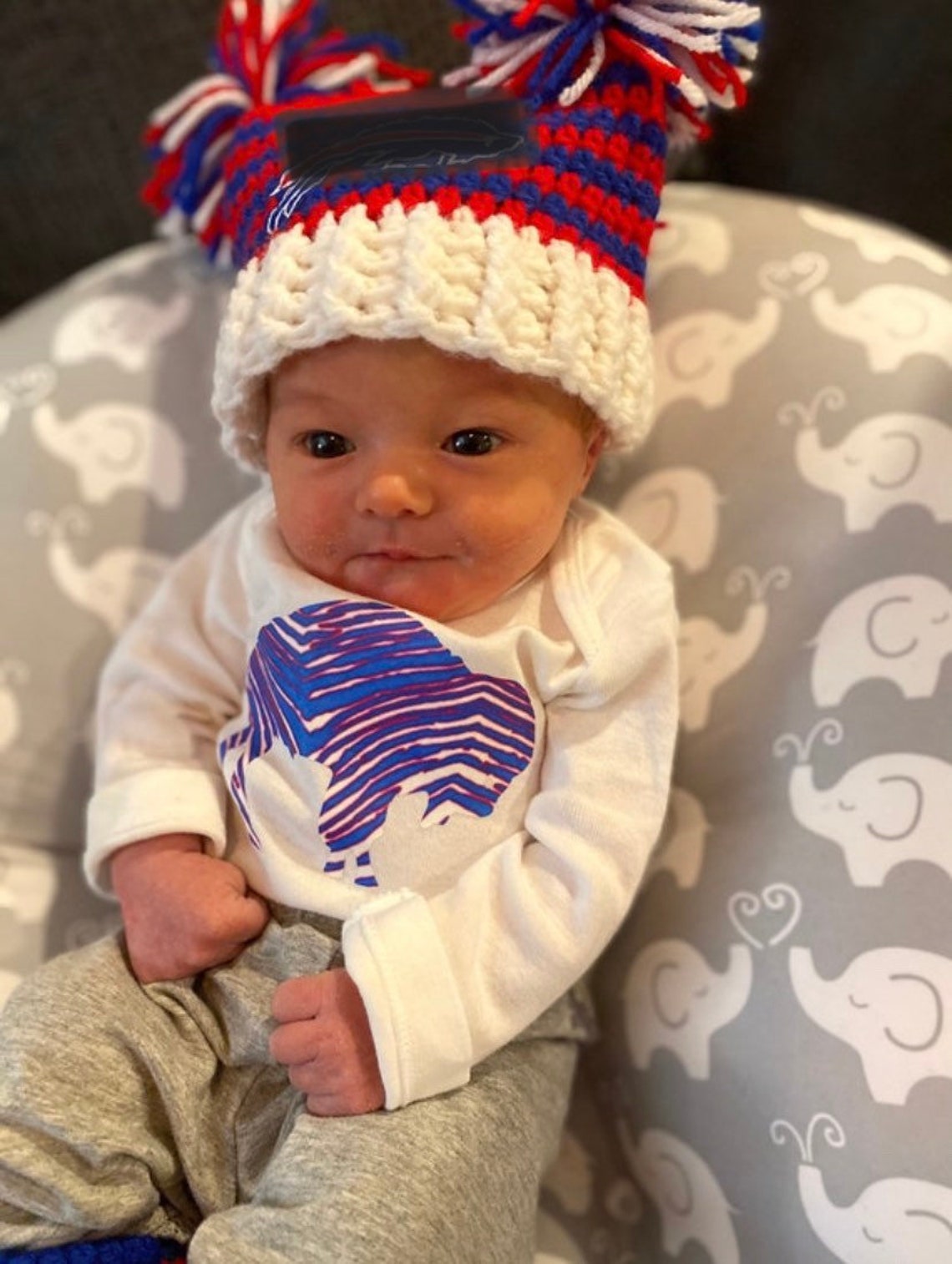 Buffalo Two Pom Crochet Baby Hat - Etsy