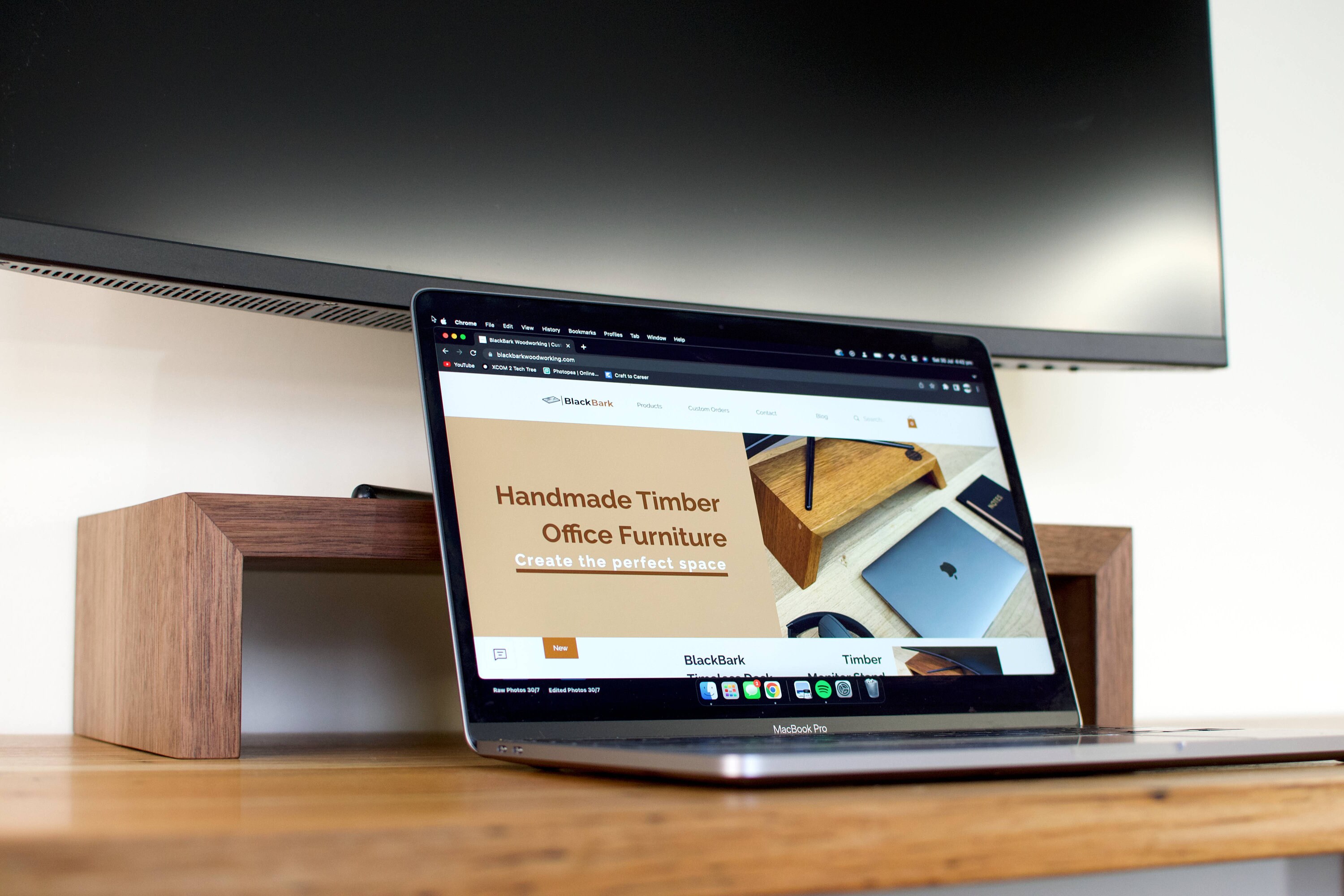 Timber Monitor Stand Walnut Handmade Desk Stand - Etsy Australia