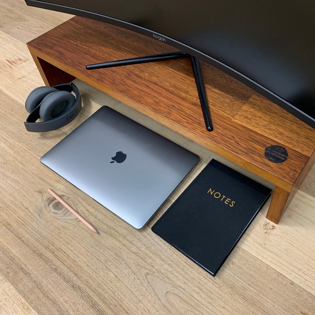 Timber Monitor Stand Merbau Handmade Desk Stand - Etsy.de
