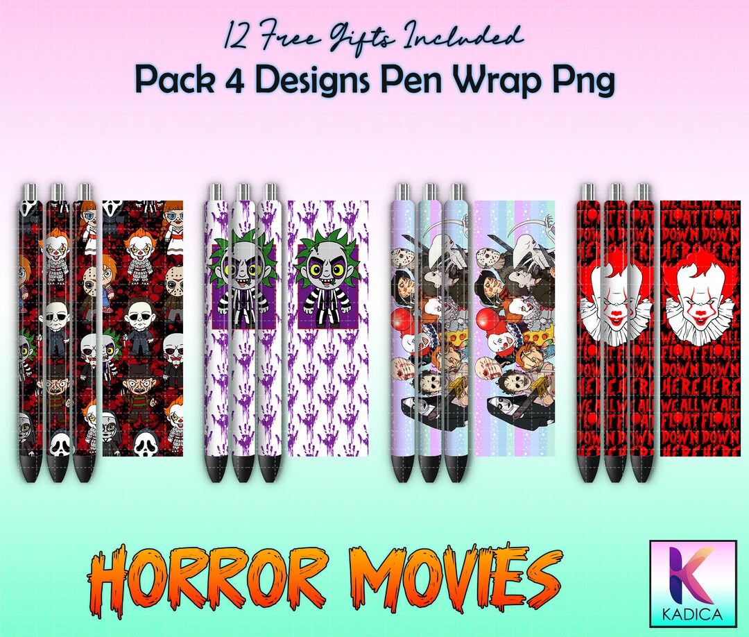 Bundle 3 Designs Horror Characters Pen Wrap Png Halloween - Etsy