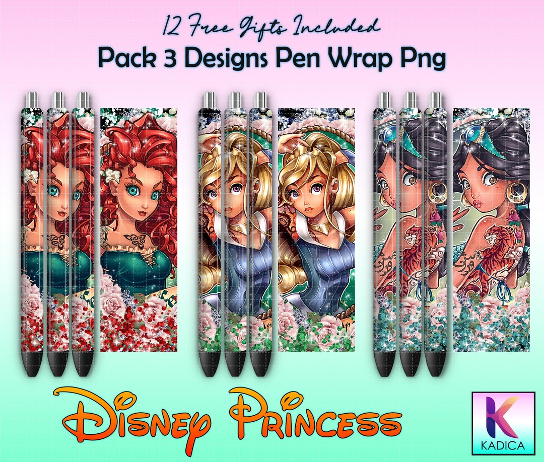 Bundle 3 Designs Princess Characters Pen Wrap Png Cartoon Pen - Etsy