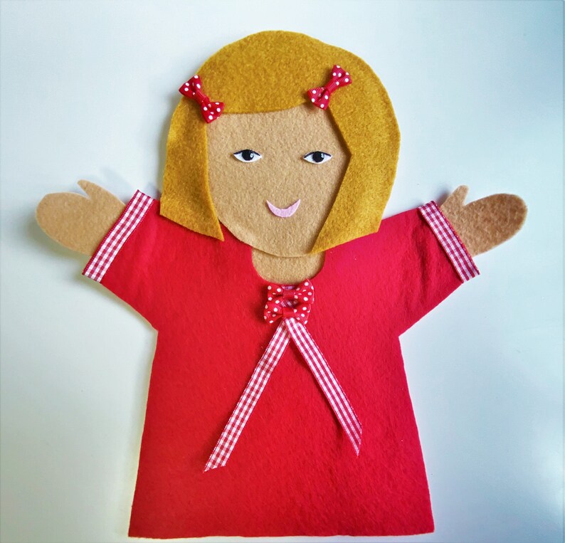 Felt Set of Family of Six Handmade Felt Puppets Adult and Teacher Size ...