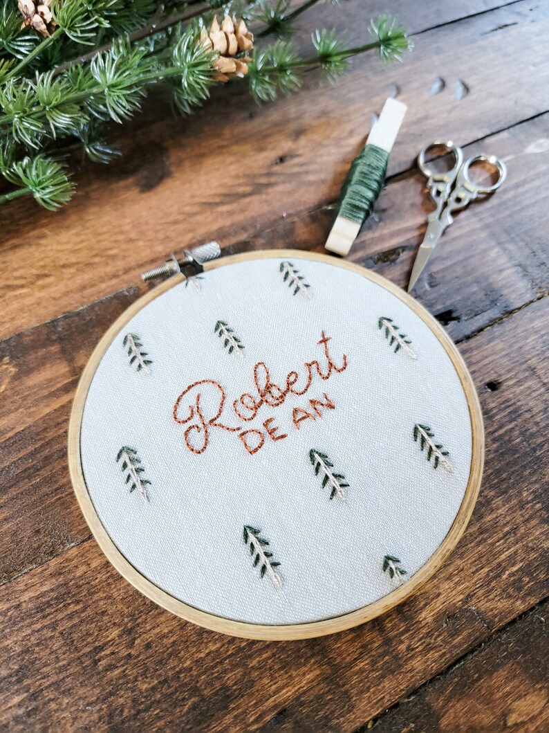 Hand Embroidered Name Hoop| Name Announcement Prop| Nursery Decor ...