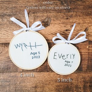 Personalized Ornaments, Hand Writing Embroidered Ornaments, Kids Hand ...