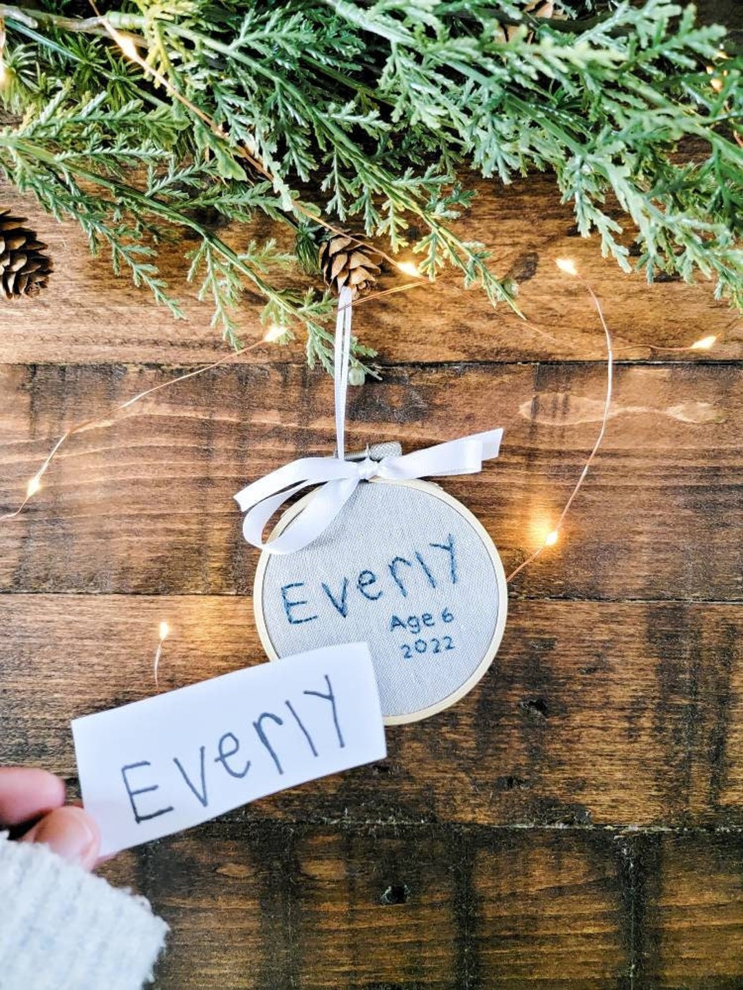Personalized Ornaments, Hand Writing Embroidered Ornaments, Kids Hand ...