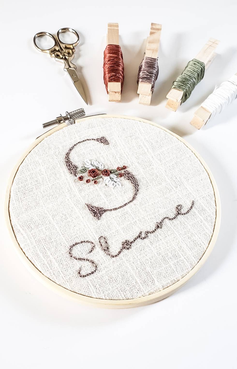 Hand Embroidered Name Hoop Name Announcement Photography - Etsy