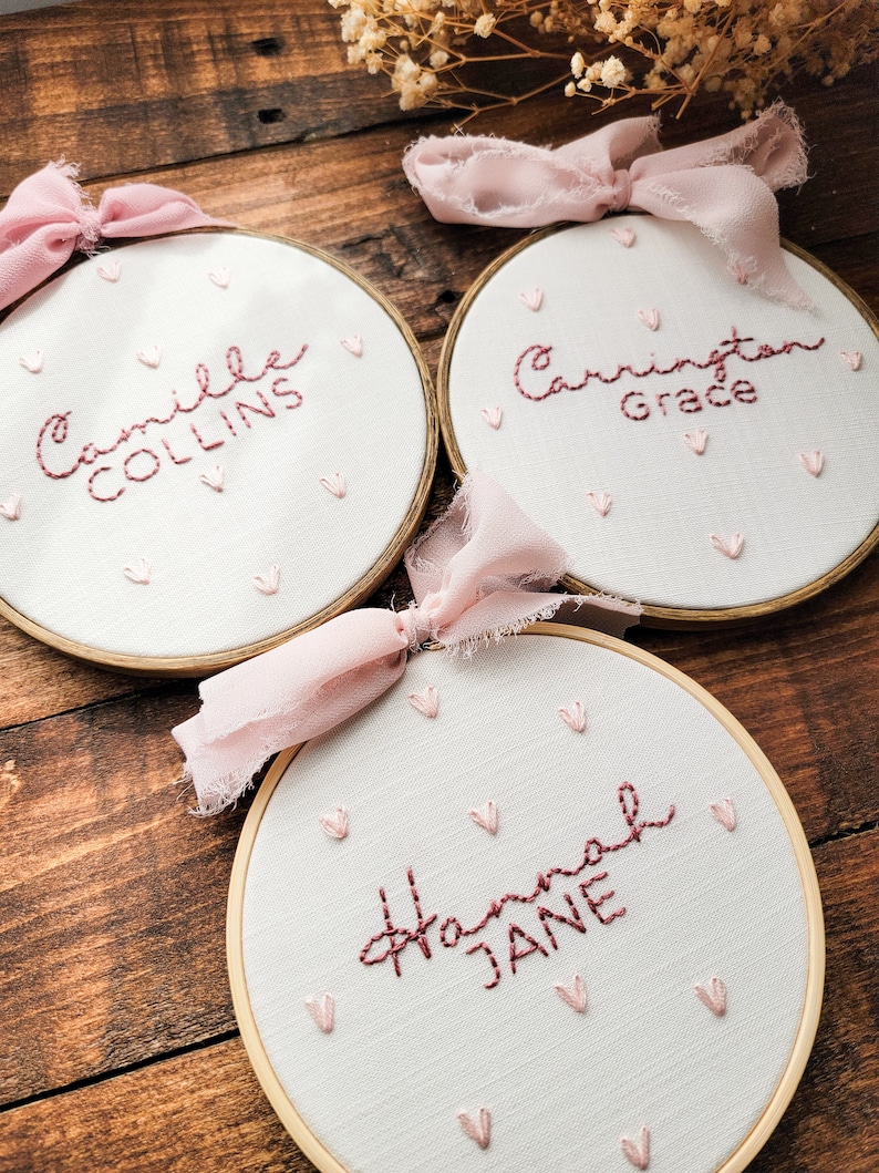 Hand Embroidered Name Hoop | Personalized Baby Gift, Nursery Decor - Etsy