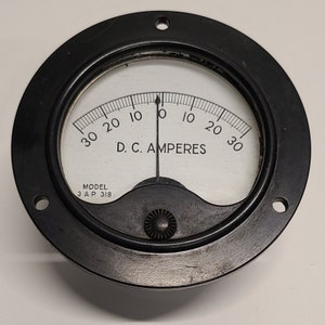 Vintage DC Amperes Gauge - Etsy