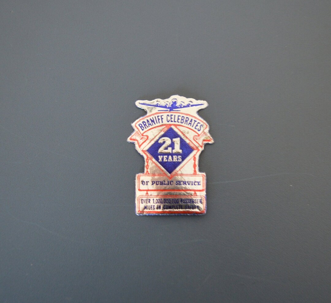 Braniff Airways "21 Years of Public Service" Sticker (1951) - Etsy