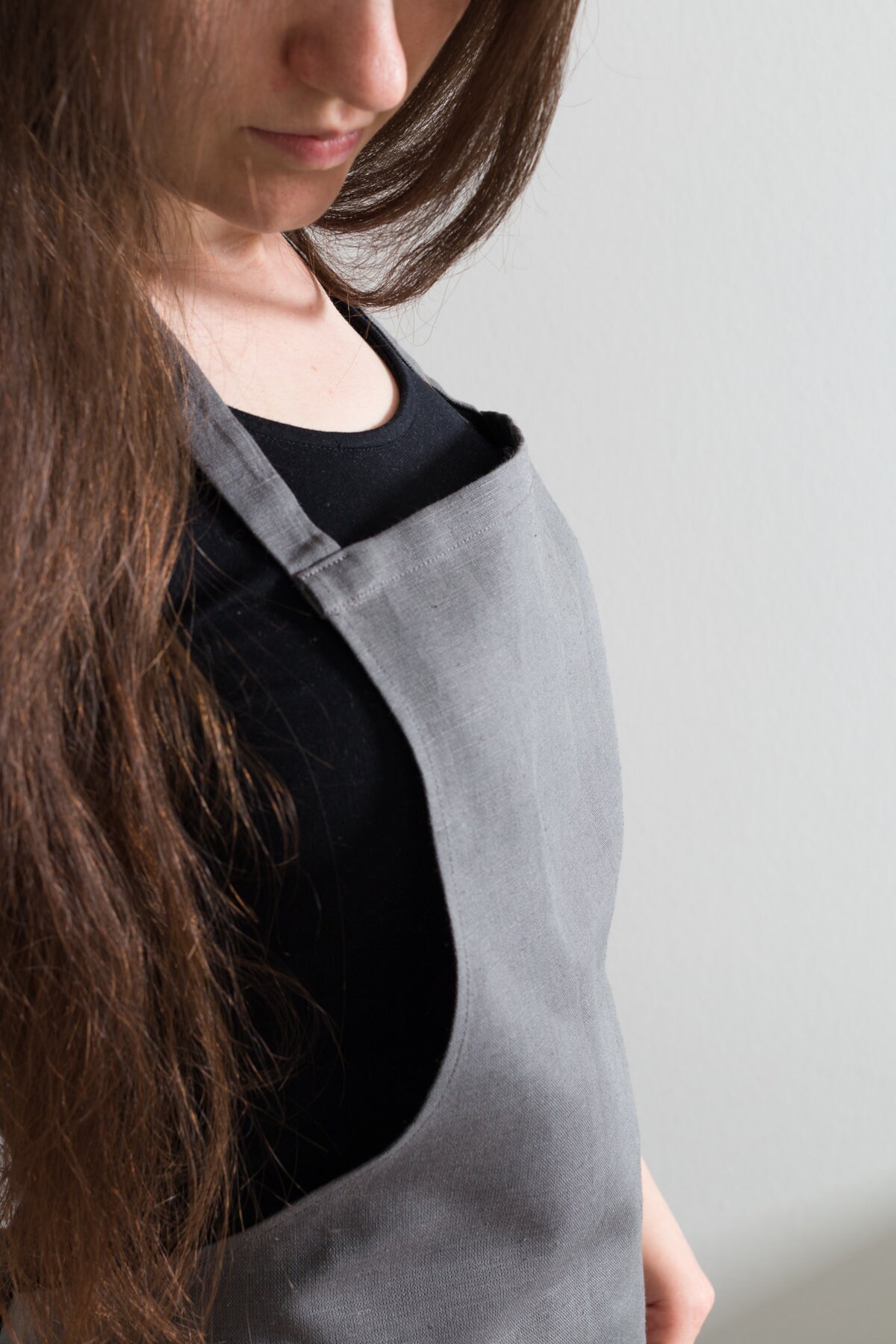 Linen Apron. Natural Linen Full Apron With Pockets. Soft Linen Kitchen ...