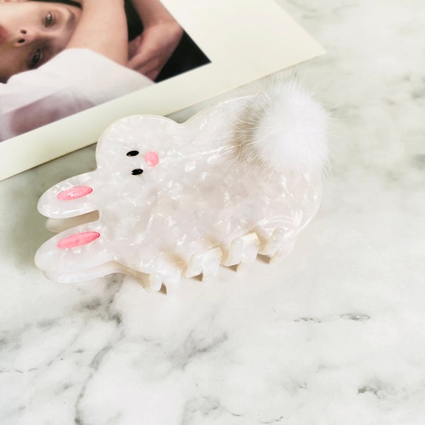 Rabbit Hair Clip - Etsy