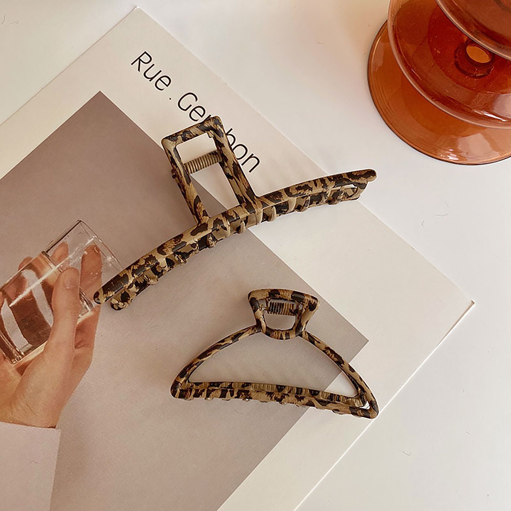 Retro Leopard Print Metal Hair Claws Metal Hair Crab Hair - Etsy