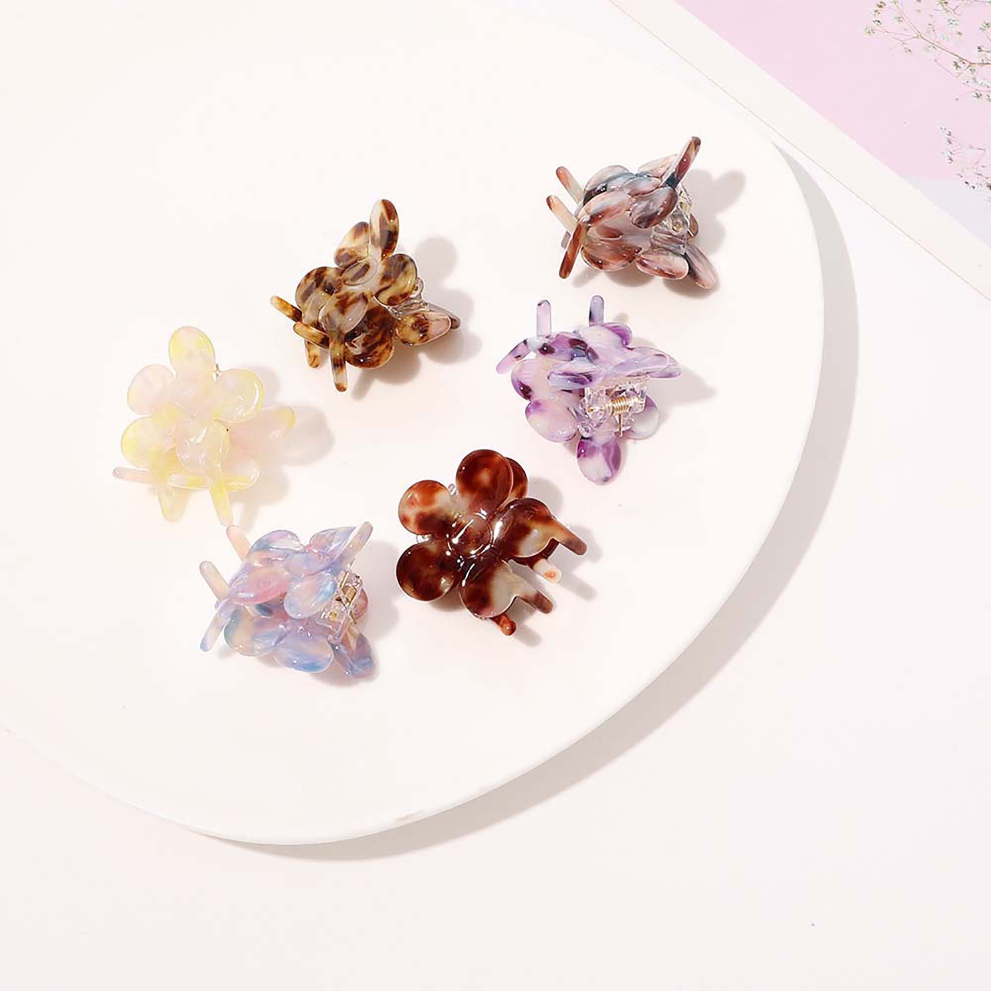 Small Flower Tortoise Hair Claws for Women Girl Hairpin | Etsy