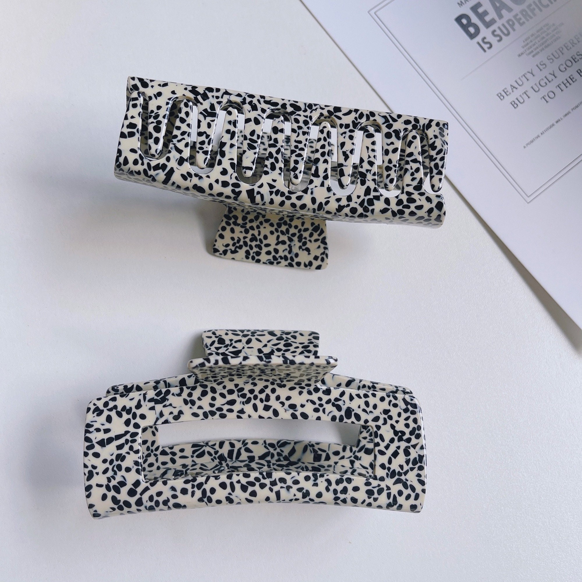 Retro Spots Hair Claws for Women Vintage Acetate Hair Claw - Etsy