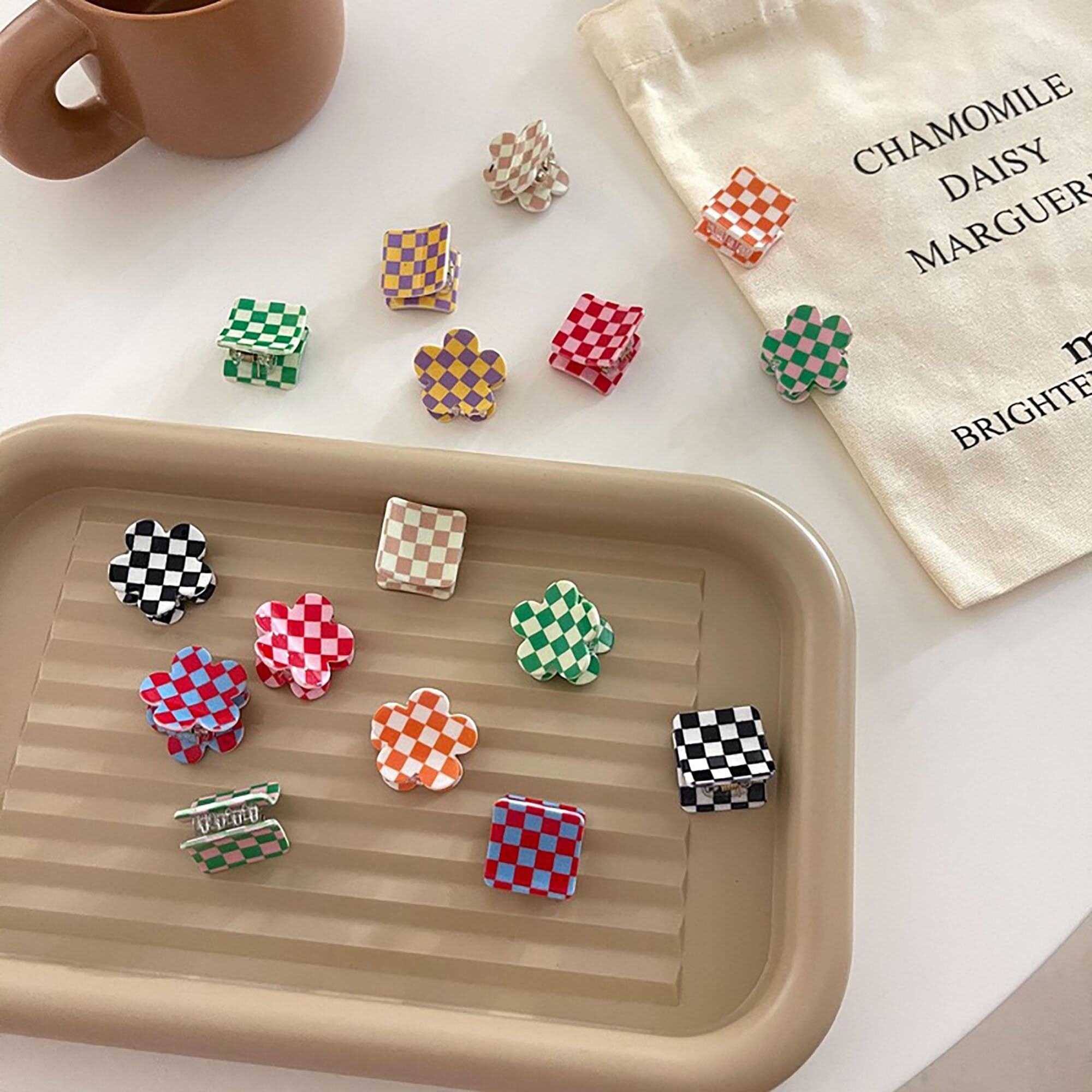 2pcs/pack Mini Hair Claws Flower Square set Hair Clips Small | Etsy