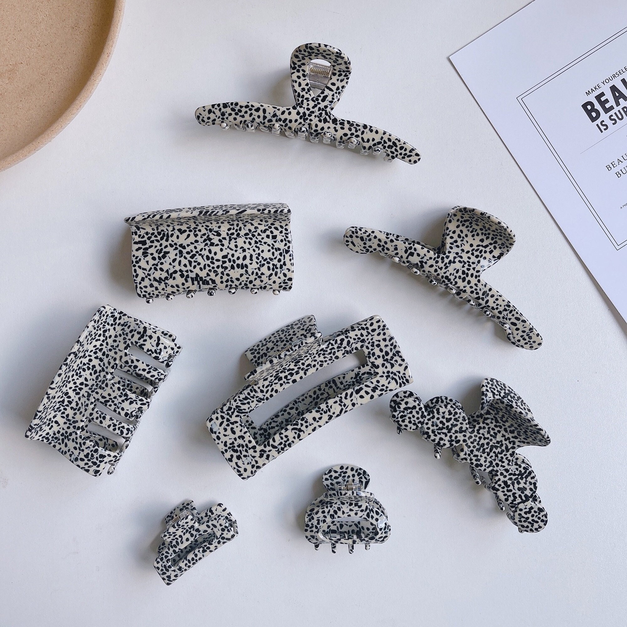 Retro Spots Hair Claws for Women Vintage Acetate Hair Claw - Etsy