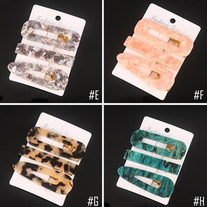 3pcs/set Rectangle Colorful Hair Clip, Water Drop Hair Pin for Girl ...