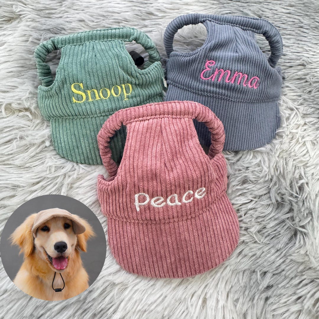 Custom Embroidered Pet Baseball Cap - Personalized Dog or Cat Name ...