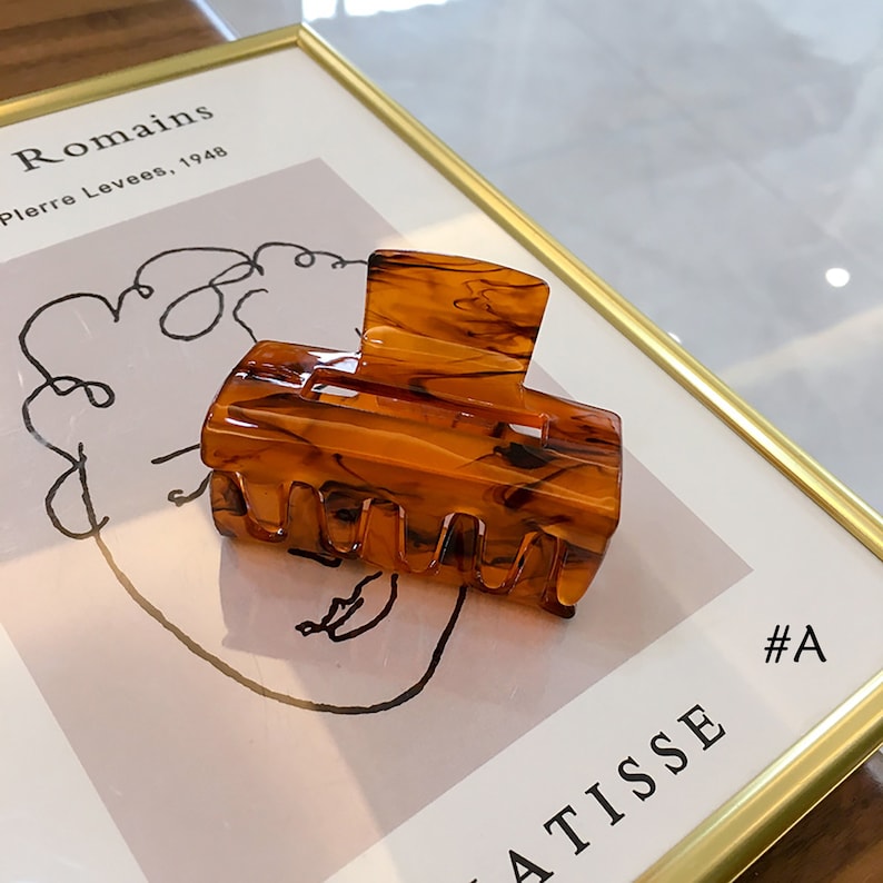 Small Rectangle Hair Clips Pure Color Hair Claw Small Hollow - Etsy