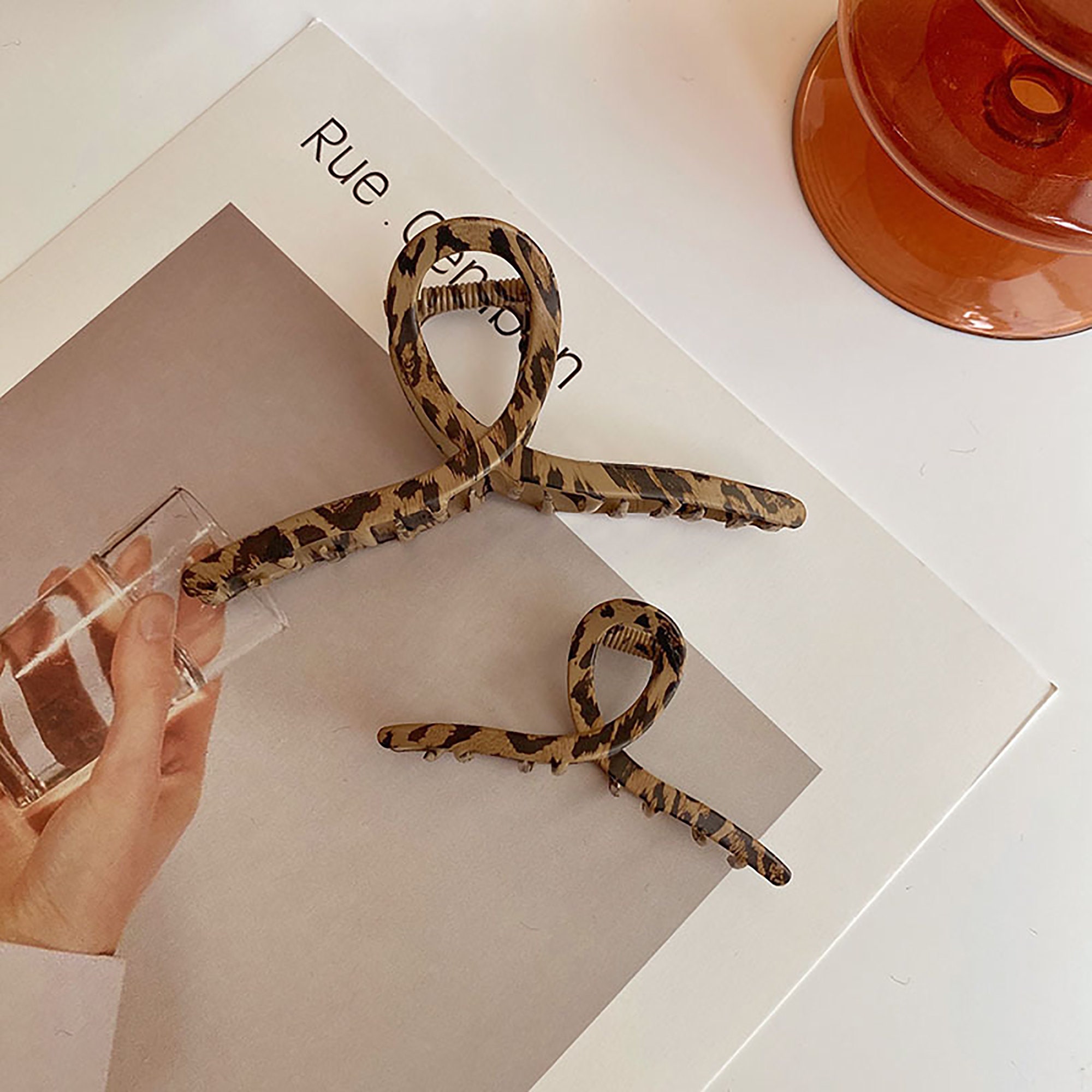 Retro Leopard Print Metal Hair Claws Metal Hair Crab Hair - Etsy