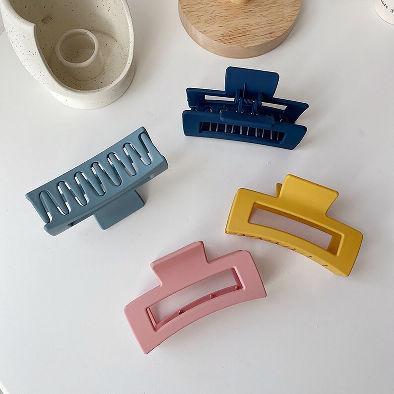 Large Rectangle Hair Claws for Women Matte Hair Claw Clips - Etsy