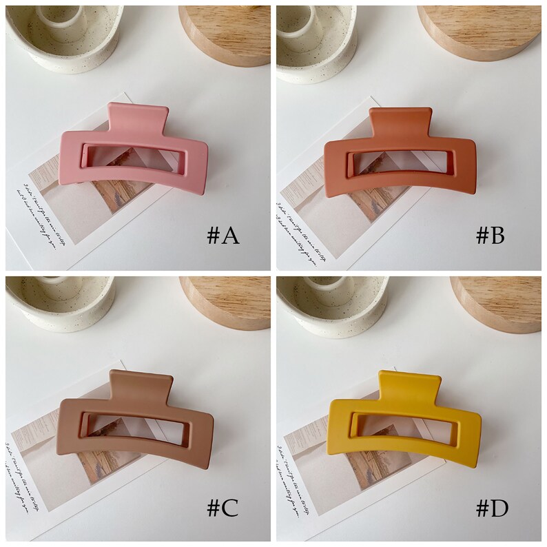 Large Rectangle Hair Claws for Women Matte Hair Claw Clips - Etsy