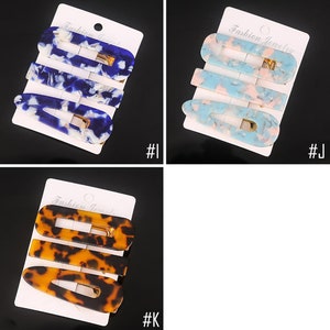 3pcs/set Rectangle Colorful Hair Clip, Water Drop Hair Pin for Girl ...