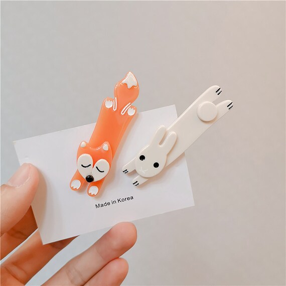 Little Fox Hair Clip Rabbit Hair Pin for Girl Girlish Hair - Etsy