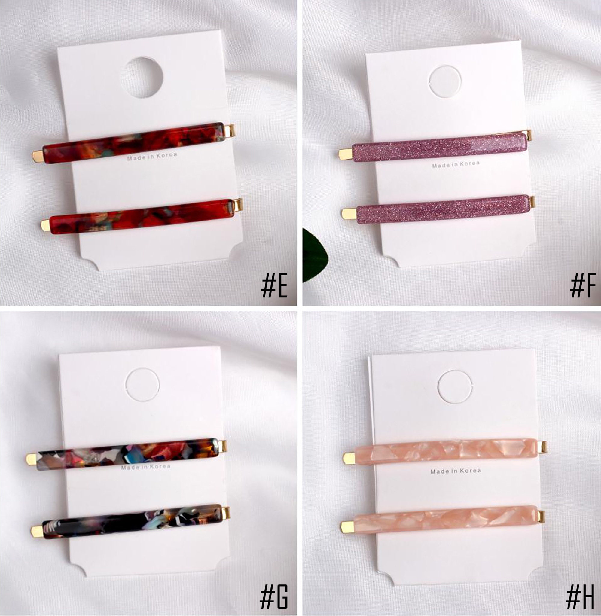 2pcs/set Shiny Acrylic Hair Pin Simple Hair Pin for Girl New | Etsy