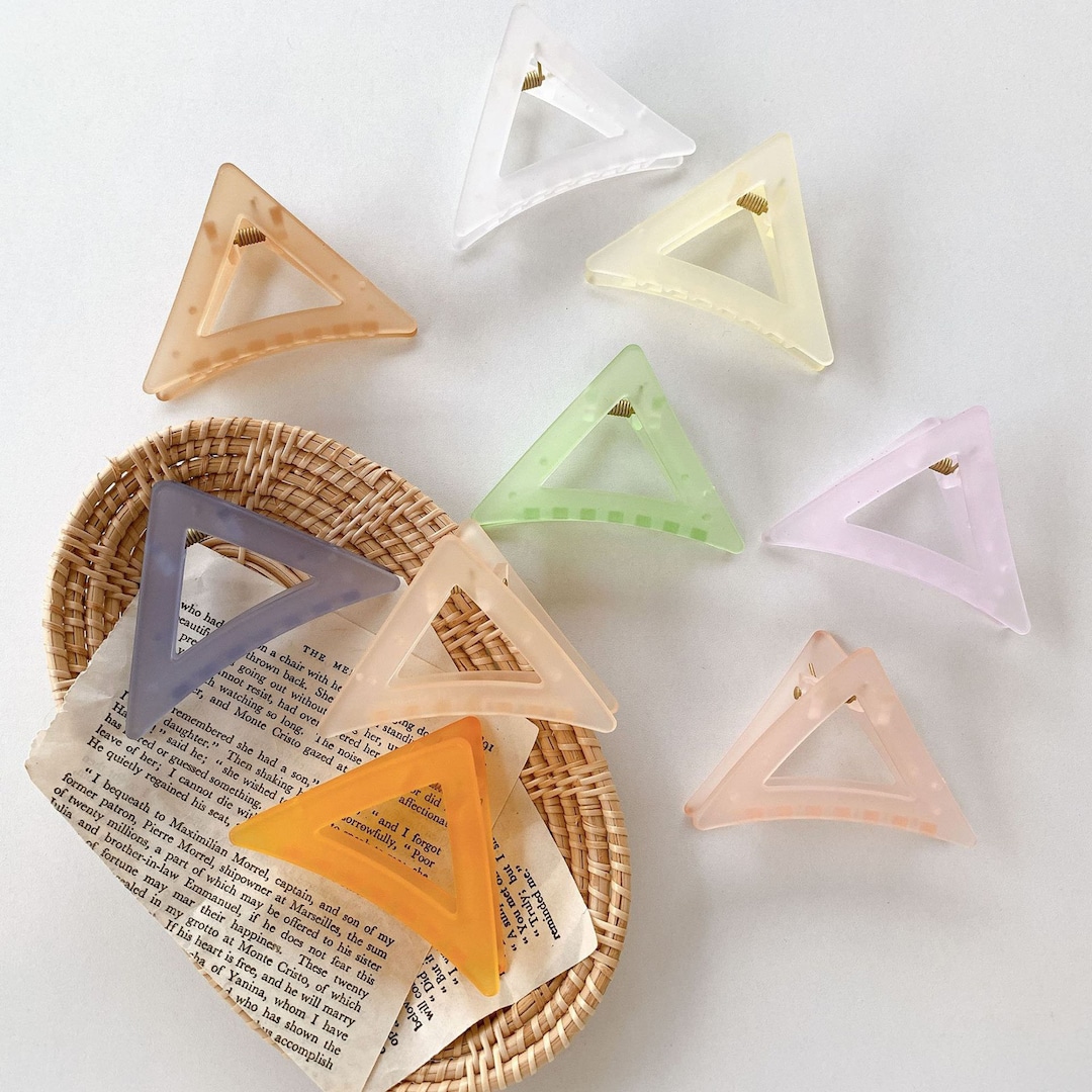 Triangle Jelly Colors Hair Claws, Matte Hair Claw Clips, Acrylic Hair ...