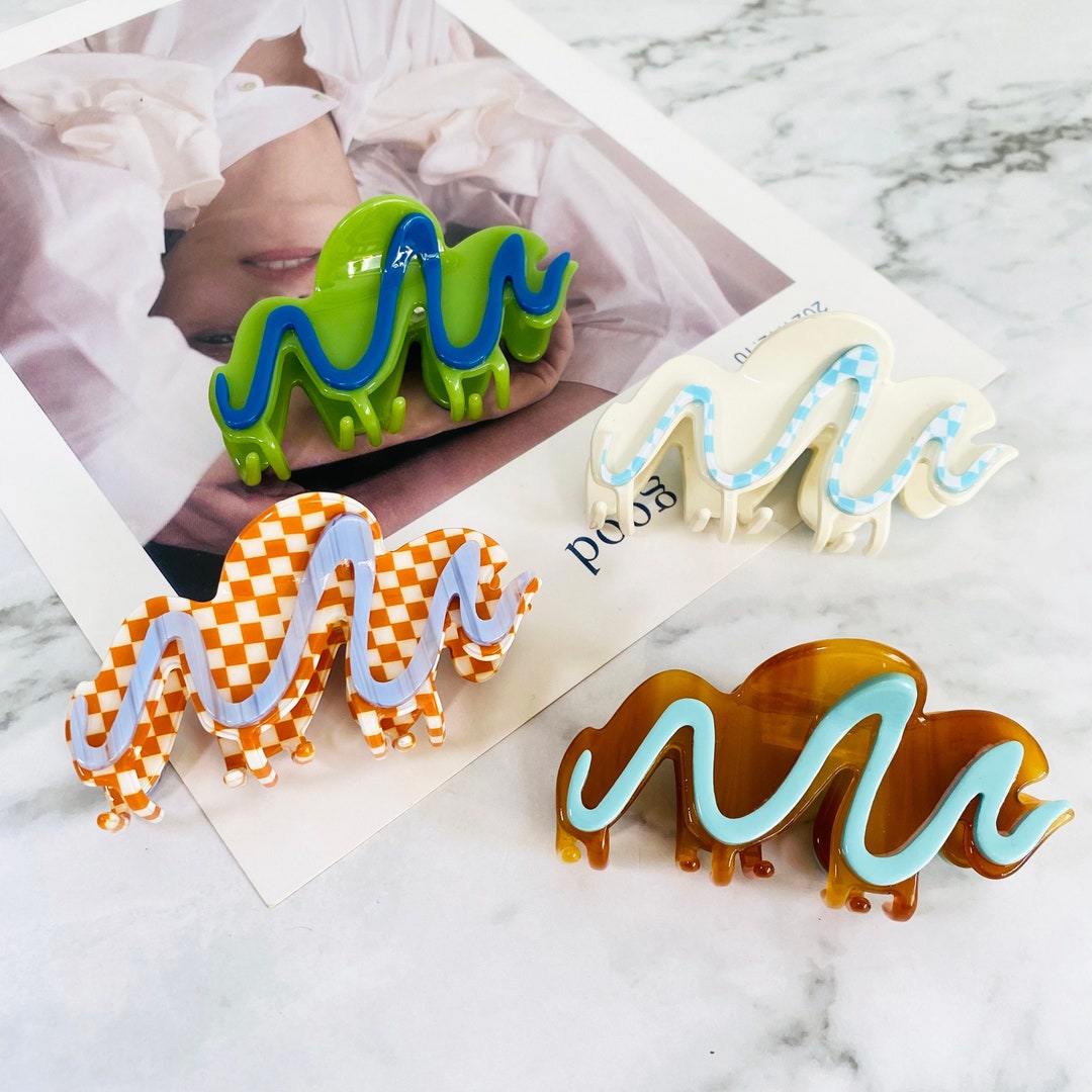 Cream Biscuit Hair Clips for Girls, Wave Clouds Hair Clips, Women ...