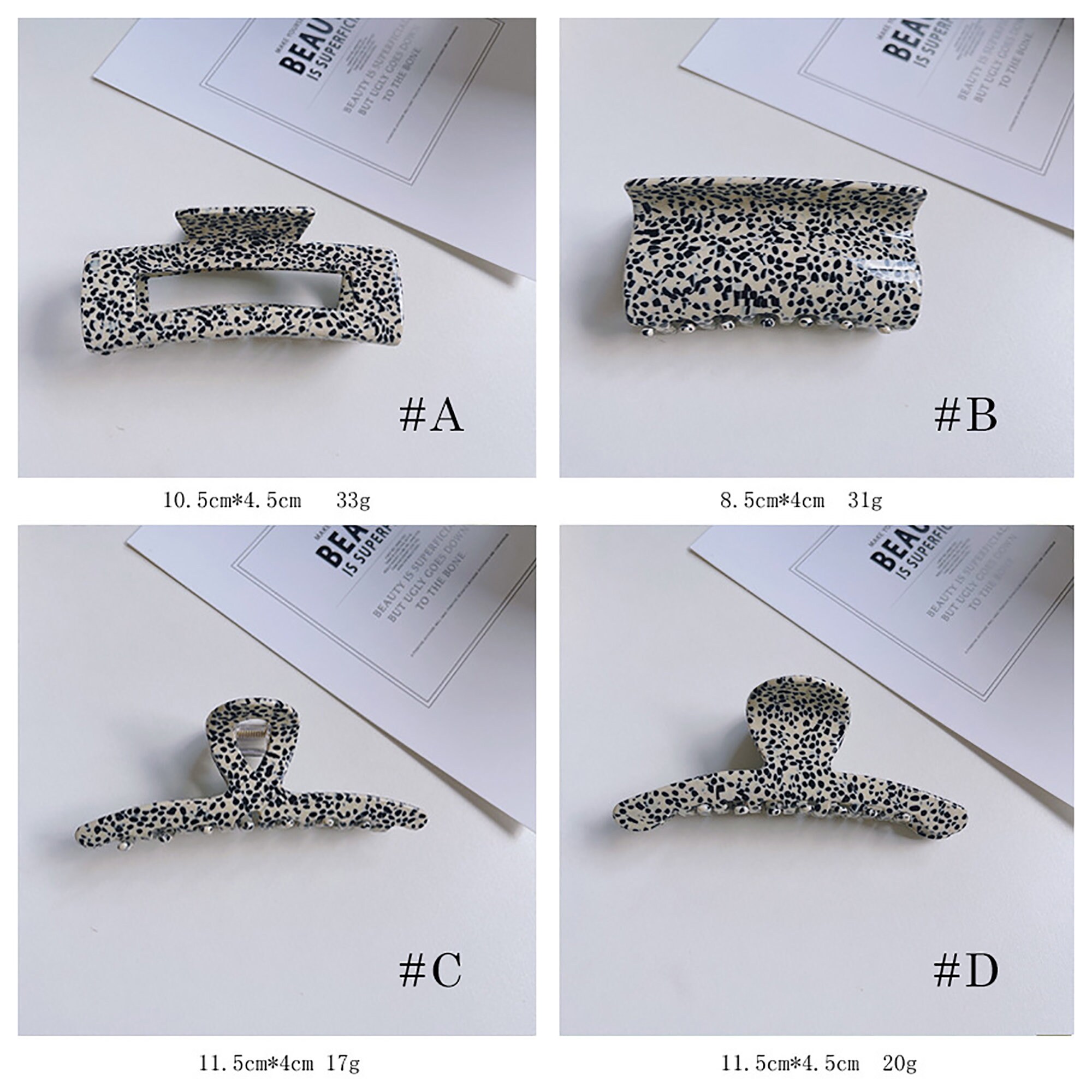 Retro Spots Hair Claws for Women Vintage Acetate Hair Claw - Etsy