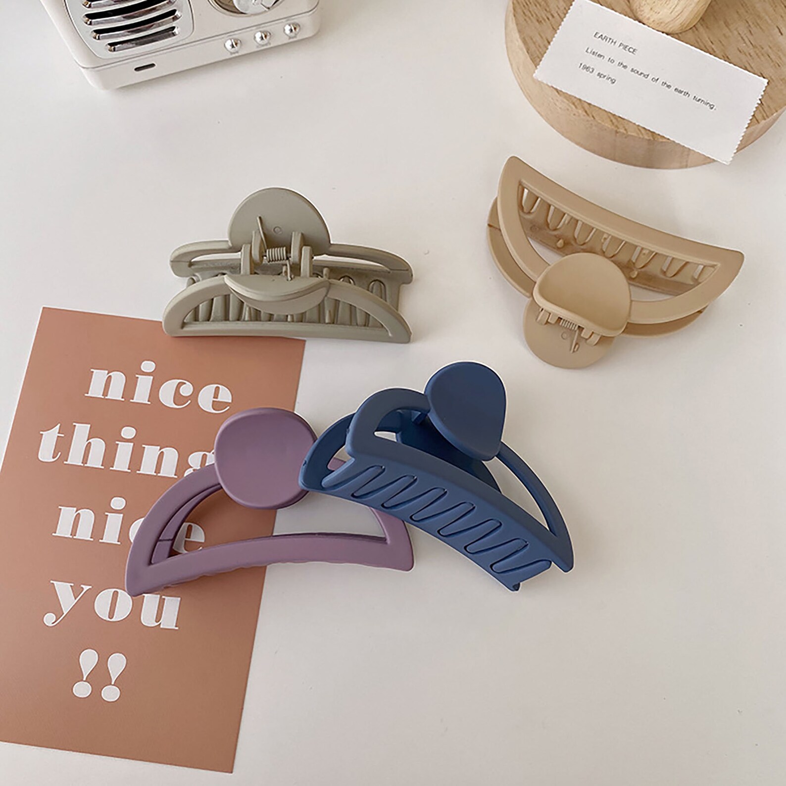 Cream Color Hair Claws Matte Hair Clip Claws for Women Big | Etsy