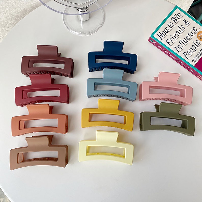 Large Rectangle Hair Claws for Women Matte Hair Claw Clips - Etsy